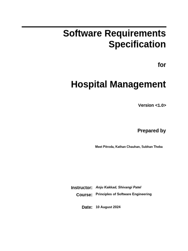 SRS - Hospital Management System | PDF | Mobile App | Databases