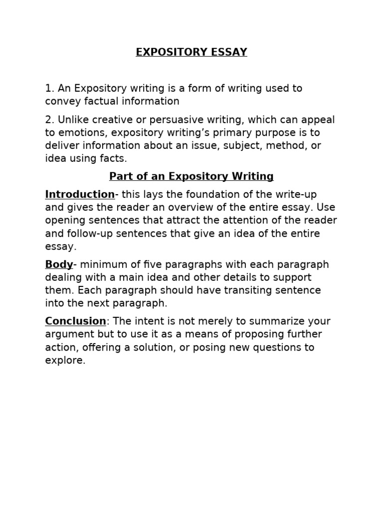 Expository Essay Note | PDF