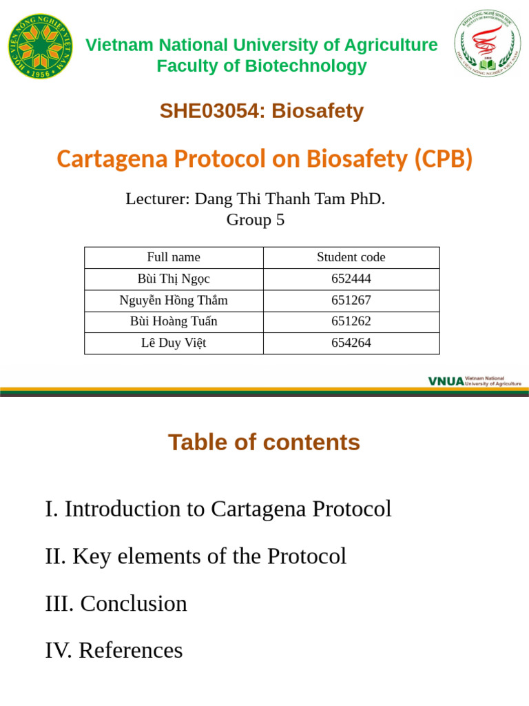 Overview of the Cartagena Protocol on Biosafety | PDF