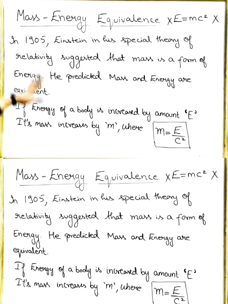 Mass Energy Equivalence Pdf