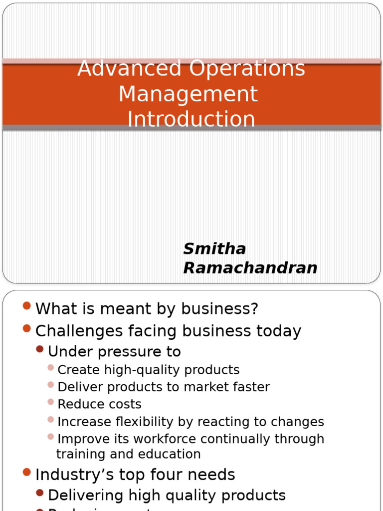 Advance Operation Management | PDF | Operations Management | Business Process
