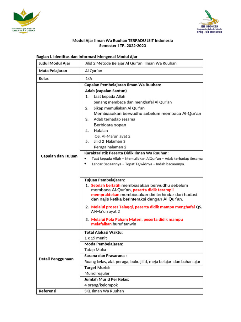 Modul Ajar Praktik Mengajar Kelompok 2-Ust. Naufal | PDF