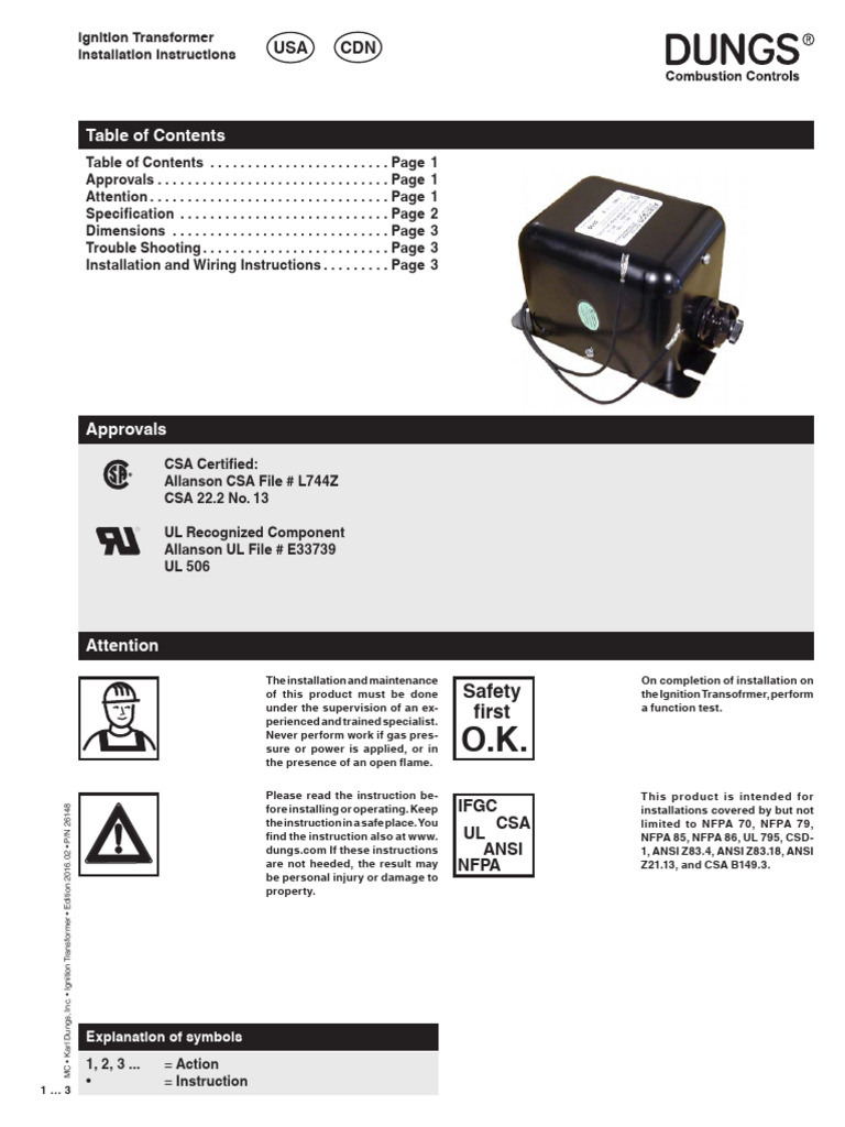 Allanson Transformadores de Ignicion IT | PDF | Transformer ...