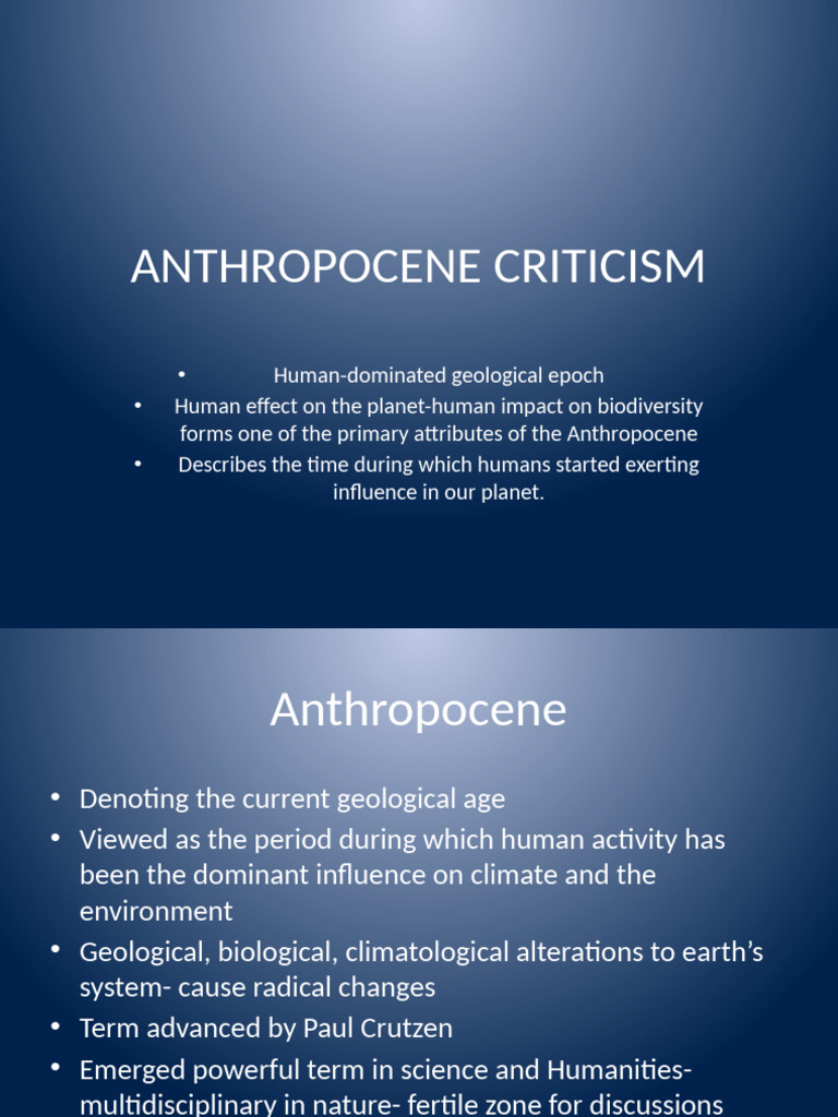 Anthropocene Criticism | PDF | Anthropocene | Dystopia