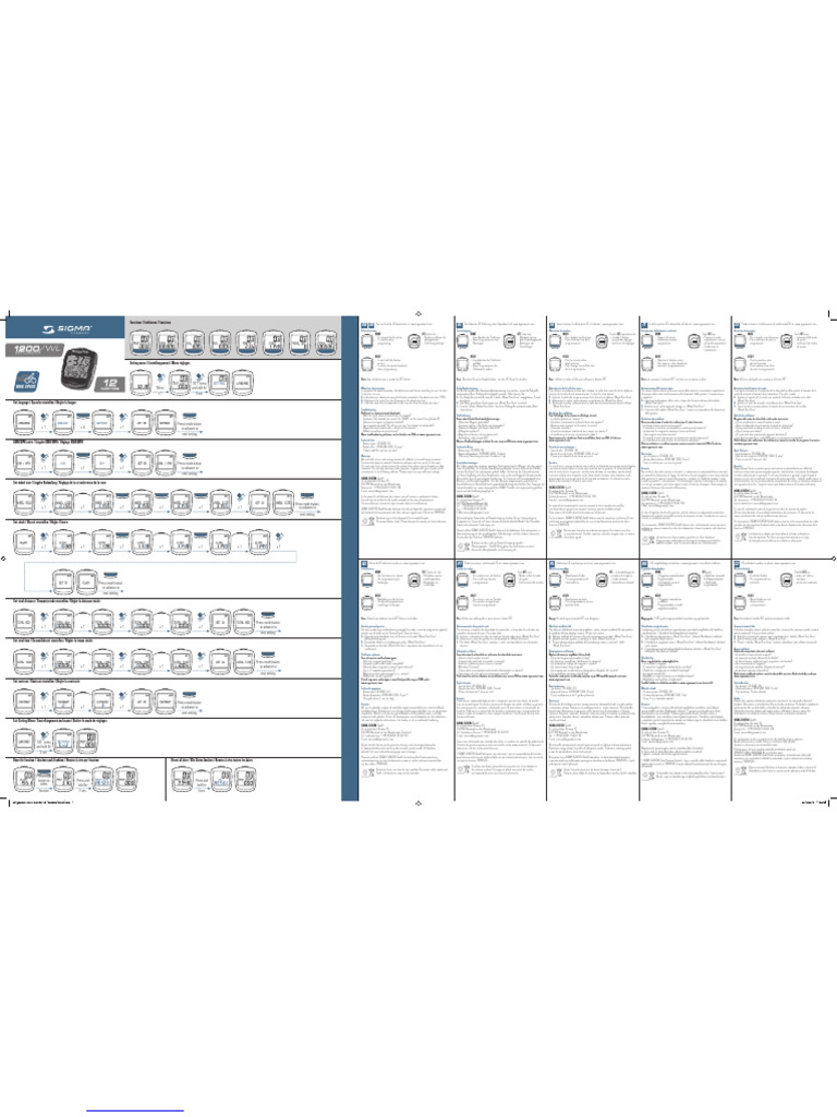 Fonctions du Sigma 1200 sans fil | PDF