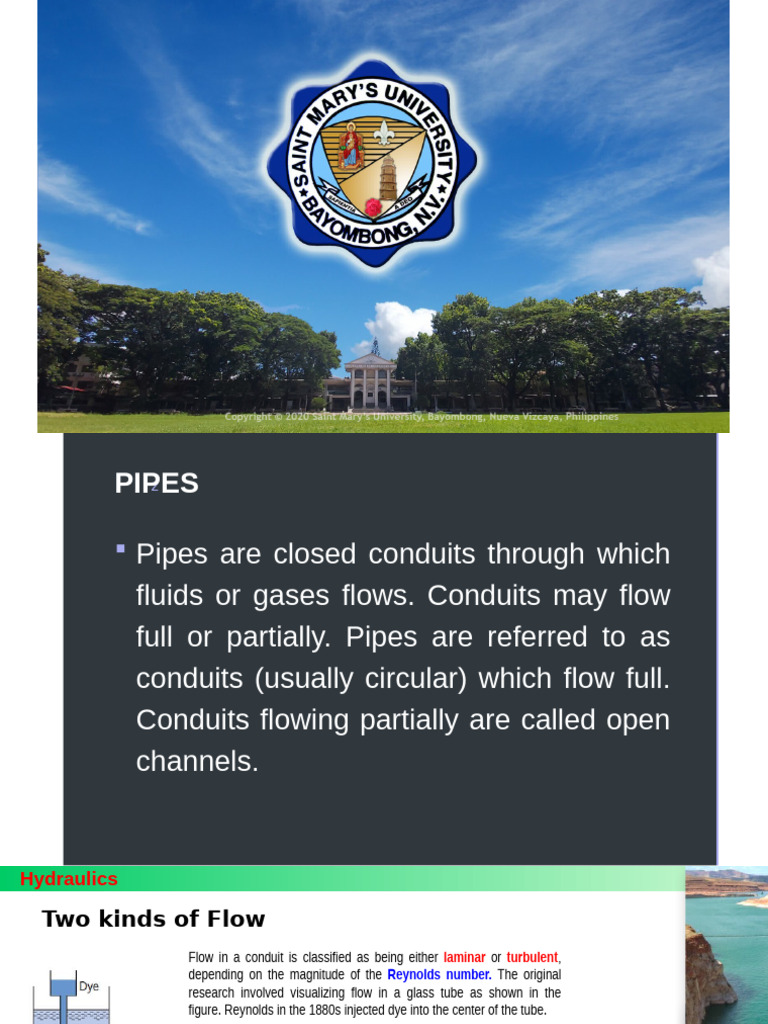 Lesson 10 Fluid Flow in Pipes | PDF | Reynolds Number | Fluid Dynamics