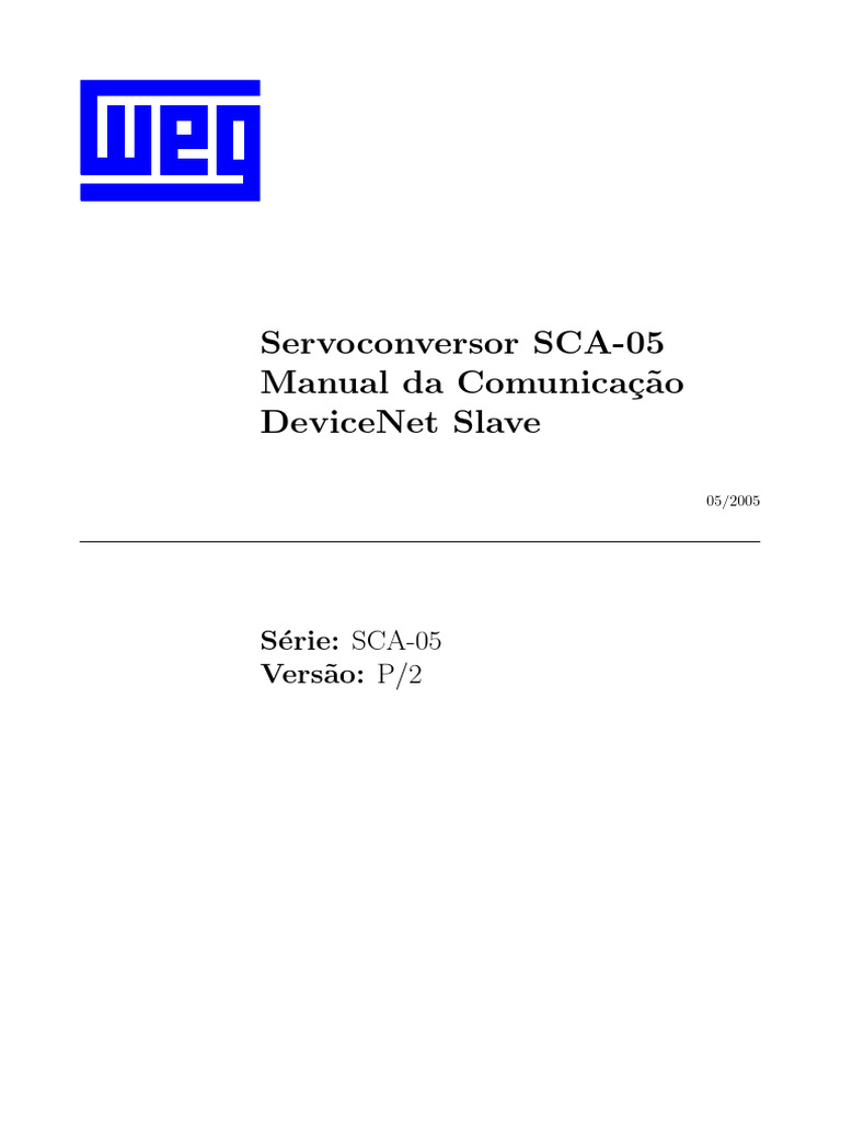 Manual DeviceNet para SCA-05 | PDF | Rede de computadores | Fonte de energia