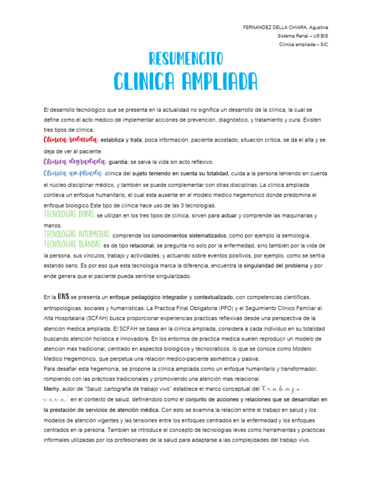 Resumencito Clinica Ampliada Sic | PDF | Clínica