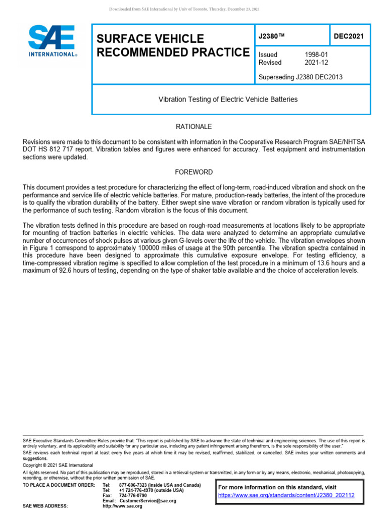 Sae J2380-2021 | PDF