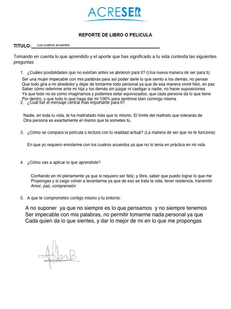 Reporte de Libro o Pelicula | PDF