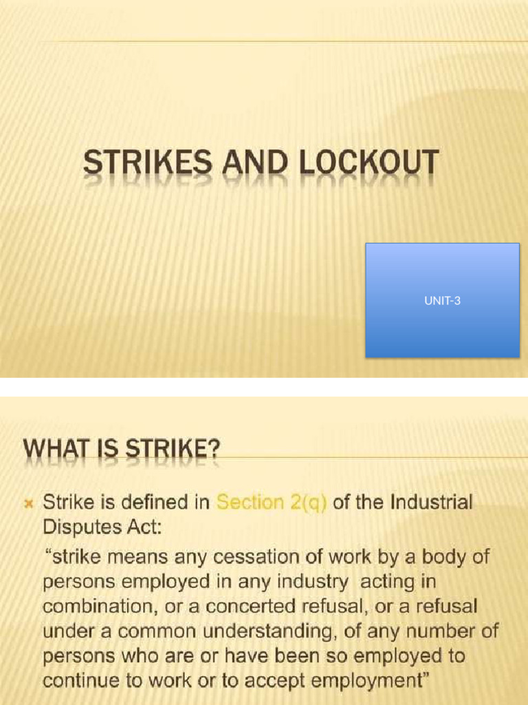 Strike and Lockout | PDF