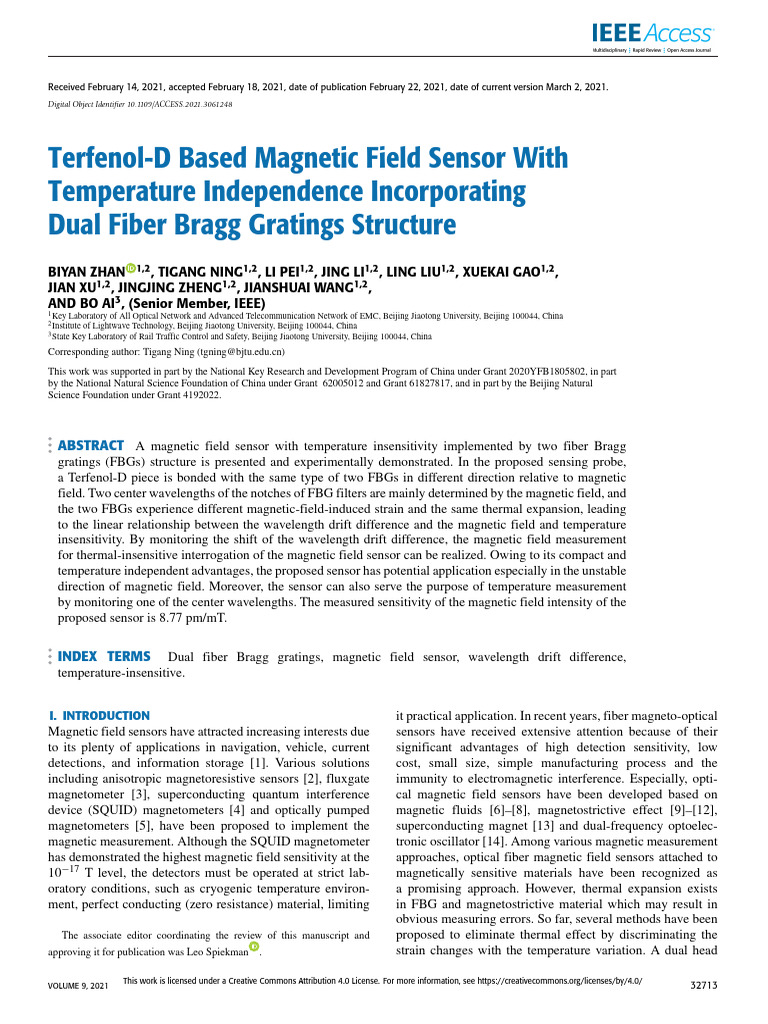 Terfenol-D Based Magnetic Field Sensor With Temperature Independence ...