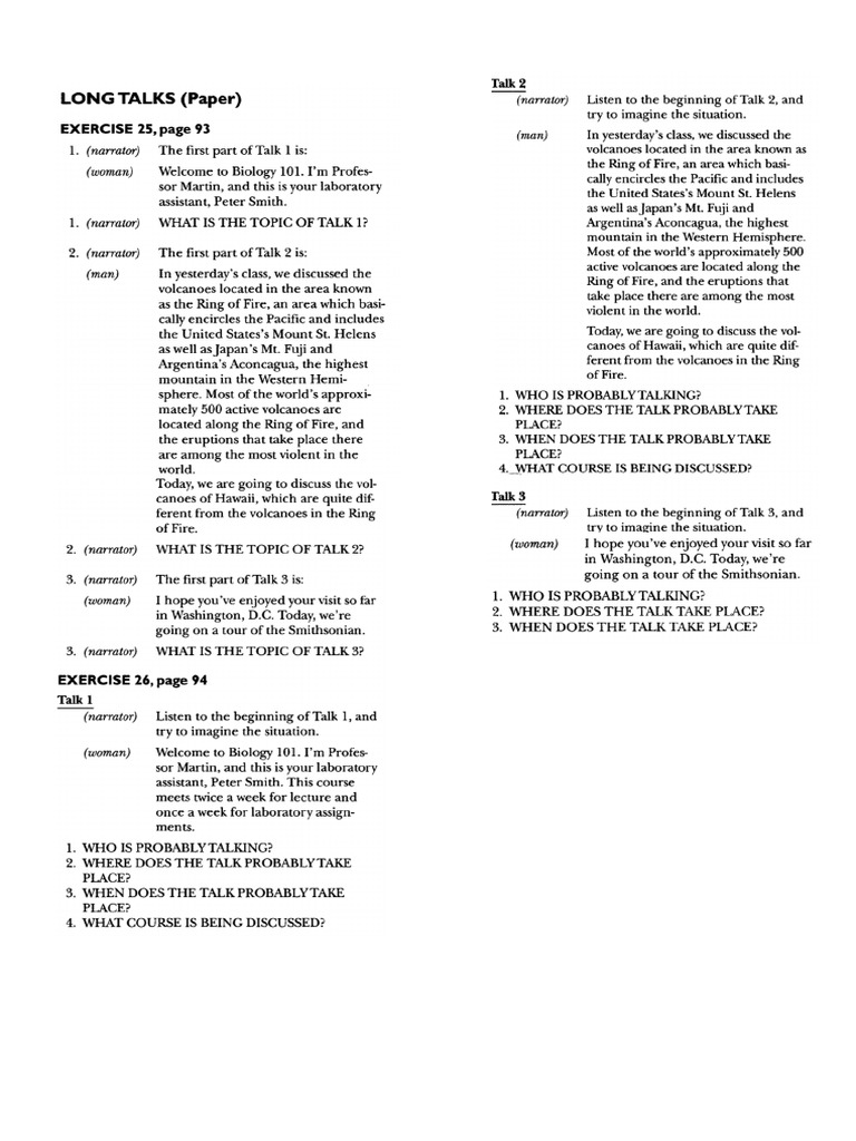 TOEFL Exercise 25-26 Transcript | PDF