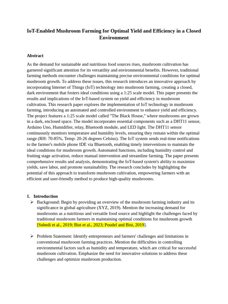 IoT Research Paper Format | PDF | Internet Of Things | Agriculture