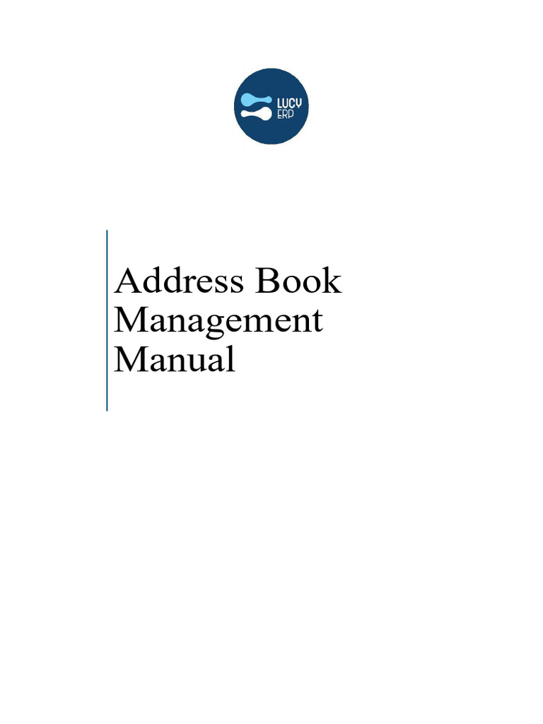Lucy ERP Address Book Management Guide | PDF | Enterprise Resource ...