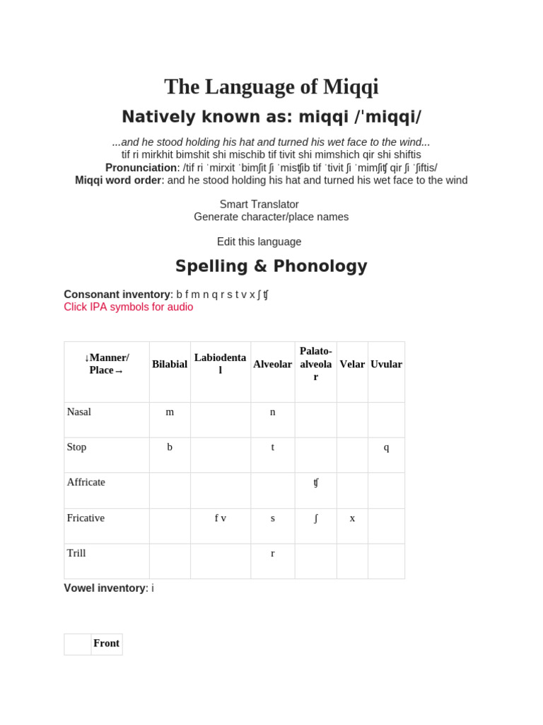 The Language of Miqqi | PDF | Grammatical Number | Plural