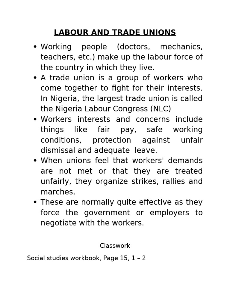 Understanding Labour and Trade Unions | PDF