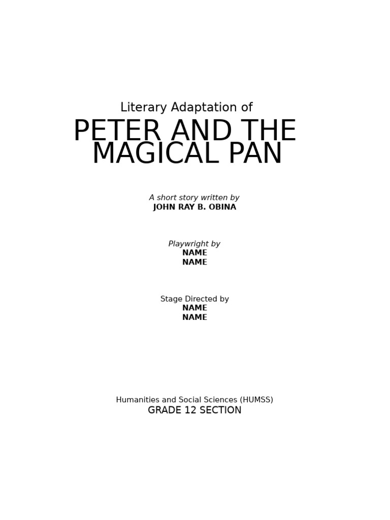 Peter and the Magical Pan Adaptation | PDF