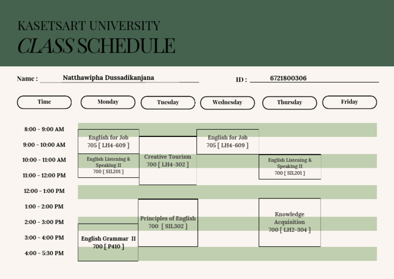 Class Schedule | PDF