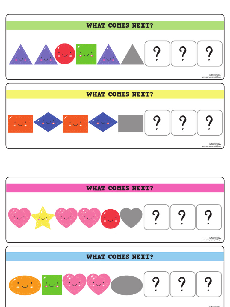 What comes next Shapes | PDF