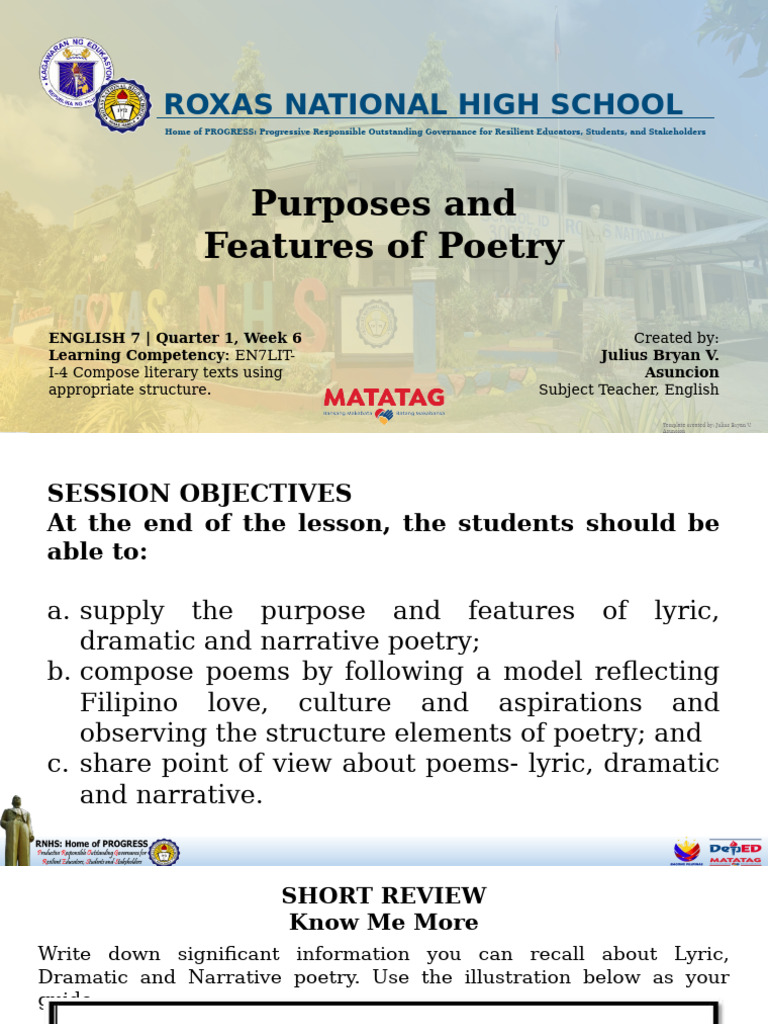 Grade 7 Poetry Project Overview | PDF | Poetry