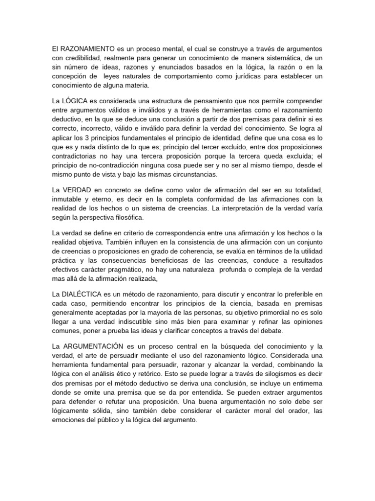 Actividad 2. Razonando y Argumentando | PDF | Verdad | Argumento