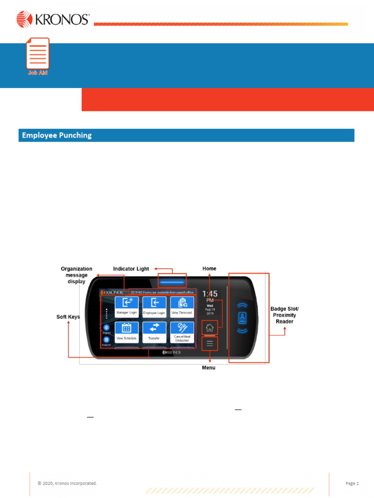 Workforce Dimensions - InTouch DX Clocks Instructions | PDF | Computing