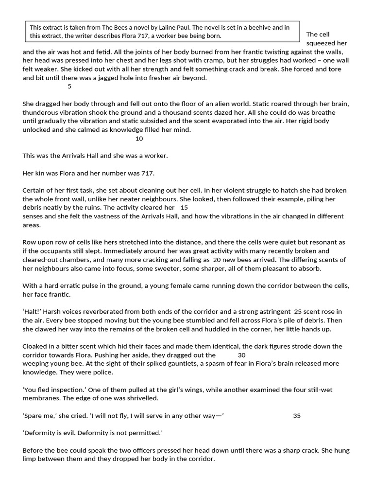 The Bees Paper 1 | PDF