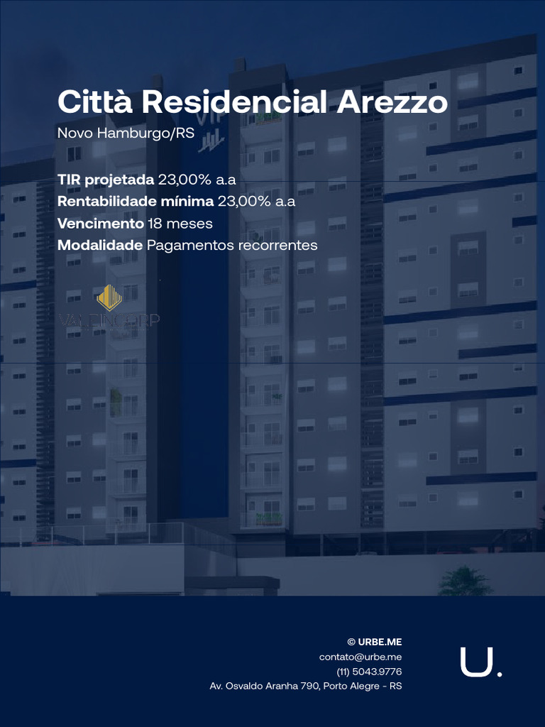 Prospecto - Citta Residencial Arezzo Parte 1 - Urbe - Me | PDF | Business | Investimentos