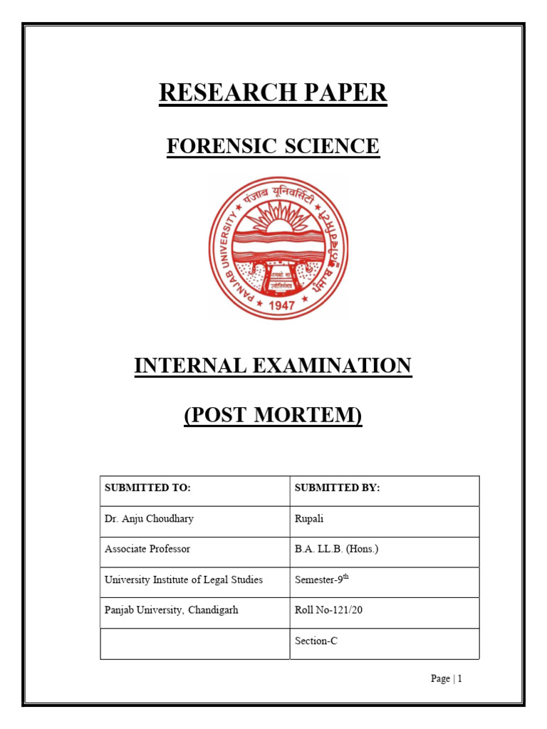 Rupali Forensic Reserch Paer | PDF | Autopsy | Abdomen