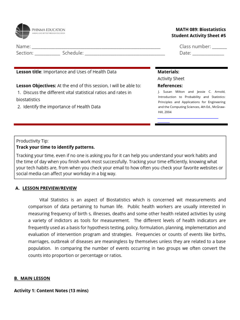 Biostatistics for Health Students | PDF | Biostatistics | Statistics