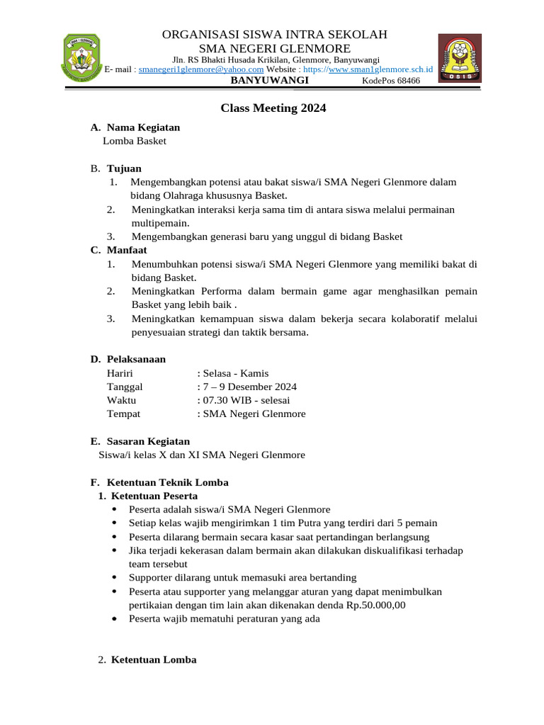 Juknis Lomba Basket (Marshela Osis) - 1 | PDF