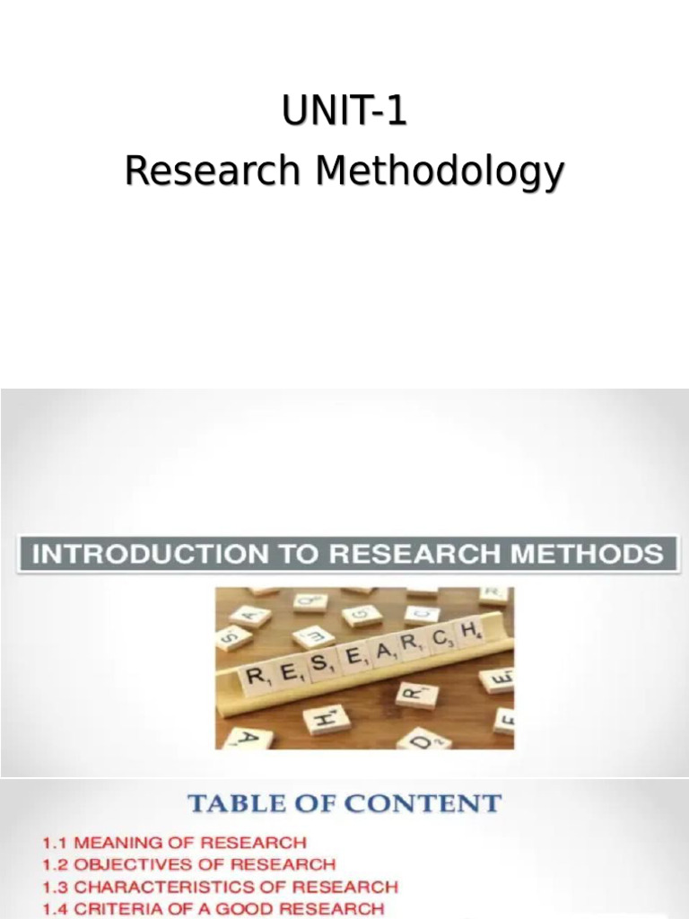 UNIT1 Research Methodolgy | PDF