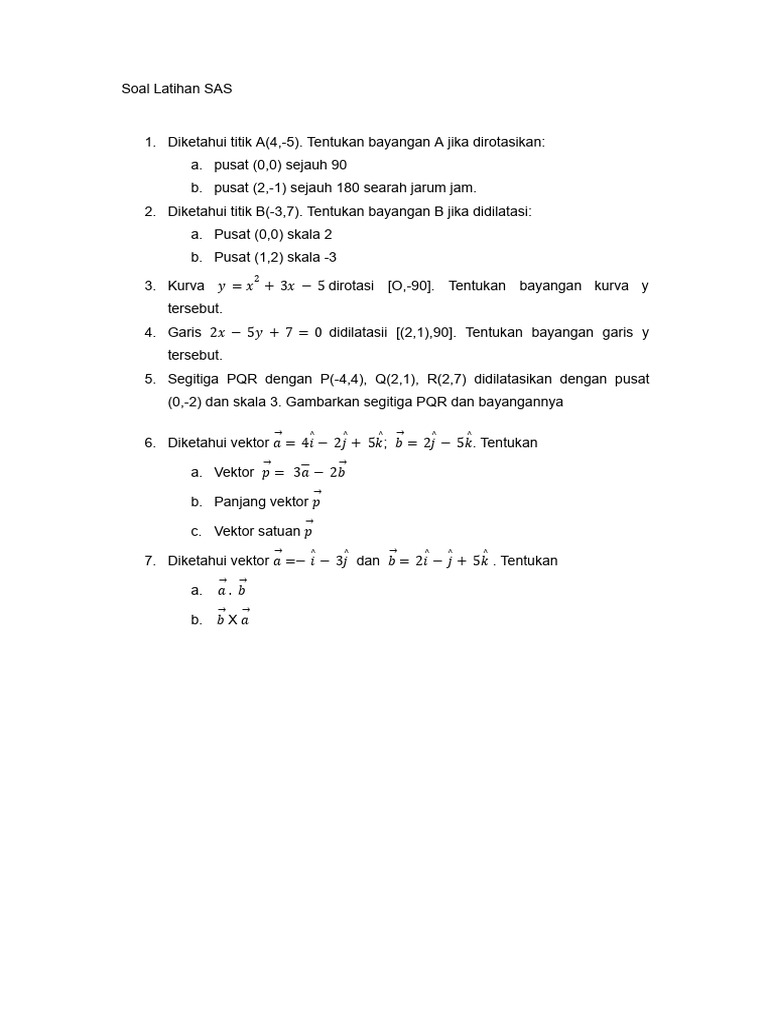 Soal Latihan SAS | PDF