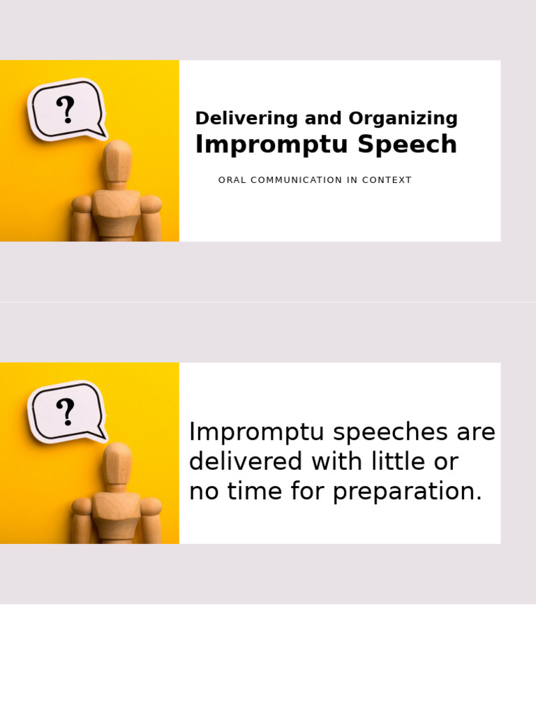 Mastering Impromptu Speech Delivery | PDF | Human Communication
