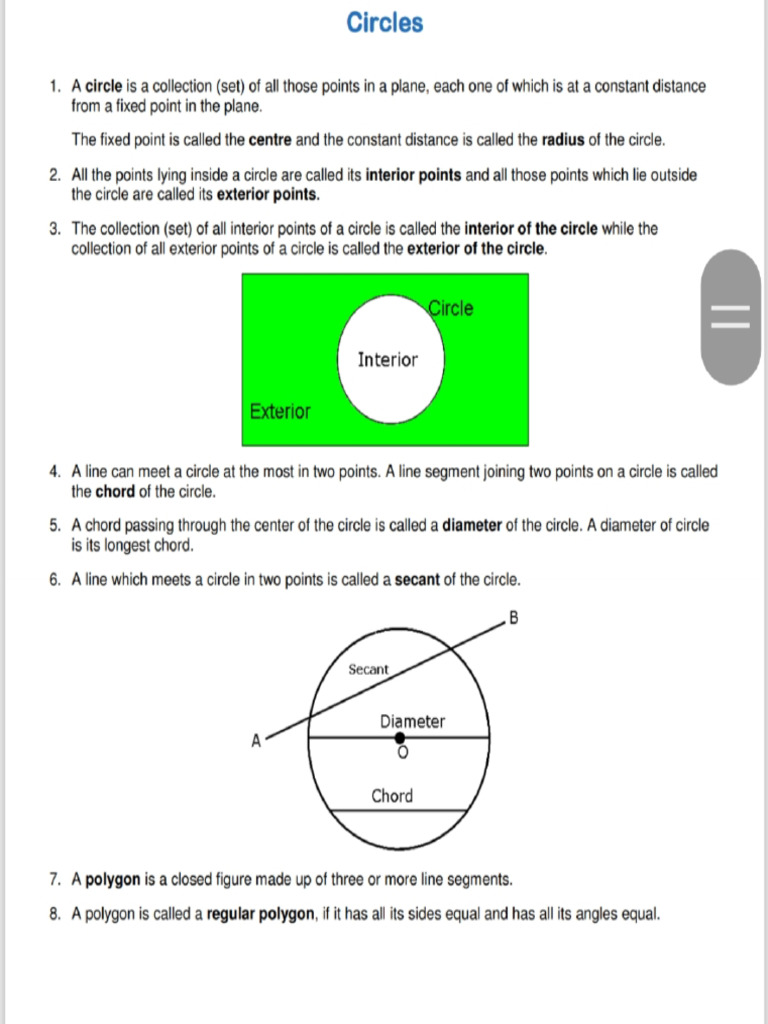 Circles Class 9th | PDF | Circle | Pi