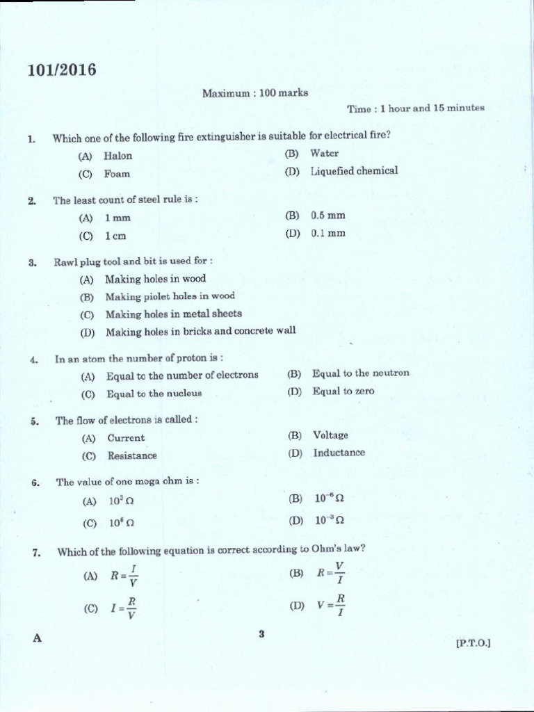 Kerala PSC Junior Instructor Old Papers | PDF