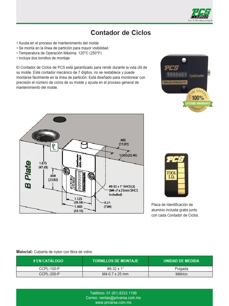 Contador de Ciclos Digital para Moldes | PDF