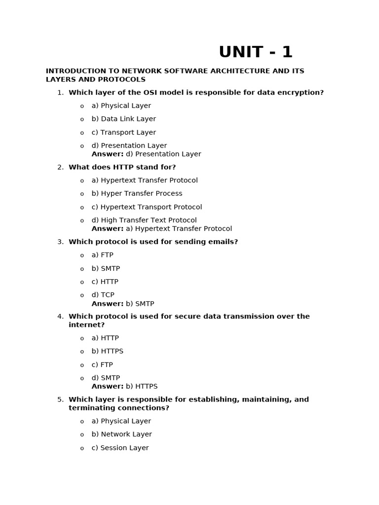 Unit - 01 Mcqs Cse306 (Lpu All Resources) | PDF | Internet Protocol Suite | Computer Network