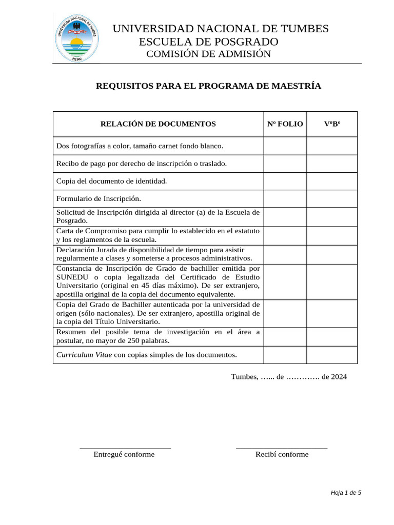 Relacion de Requisitos y Formatos A Llenar | PDF | Documento de identidad