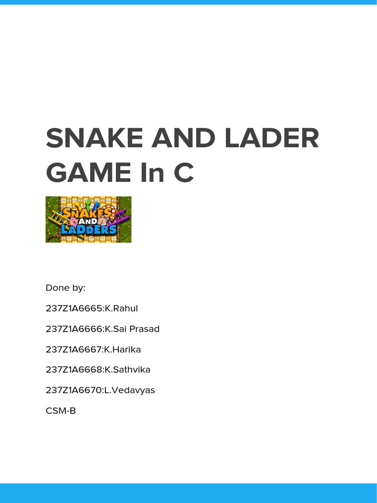 Snake and Ladder Project | PDF | Software Development | Computer ...
