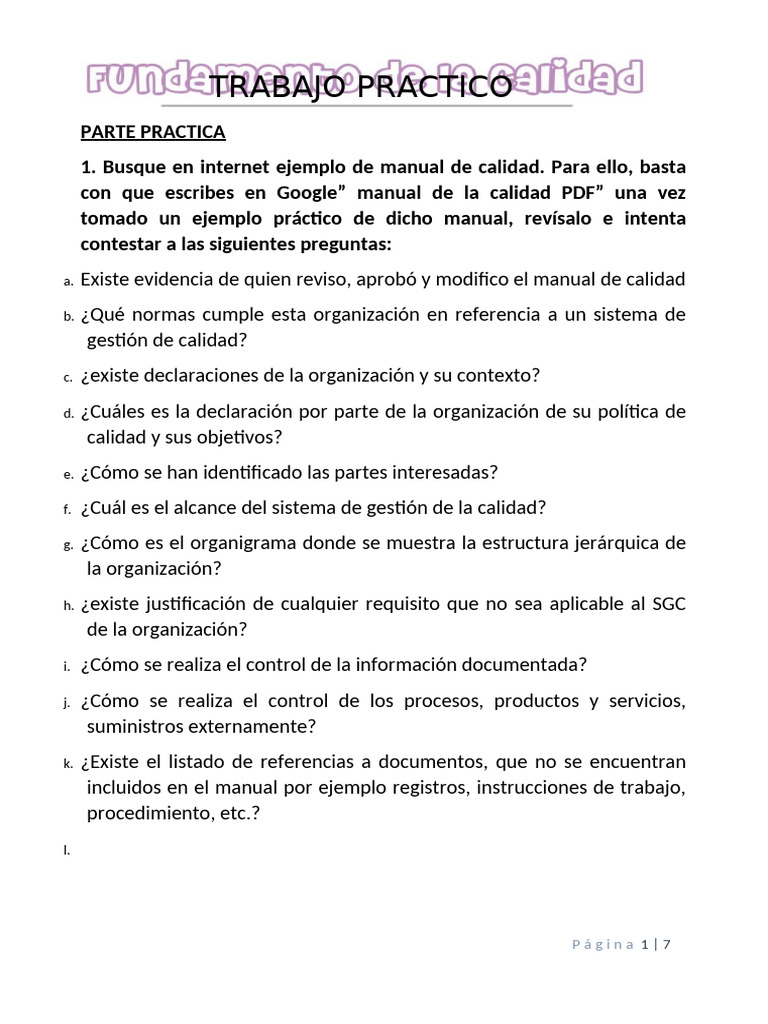 TP 8 - Terminado Colmenares Karen Lia | PDF | Calidad (comercial) | Business