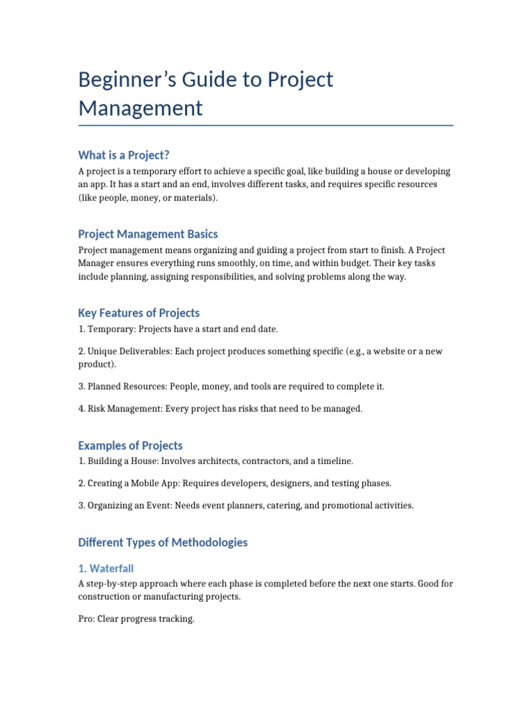 Project Management Beginner Guide 2 Pdf Project Management