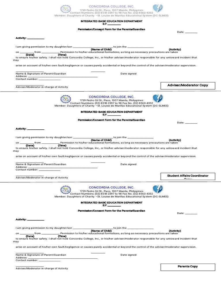 IBED SAO Consent Letter For The Parents SY2024 2025 | PDF