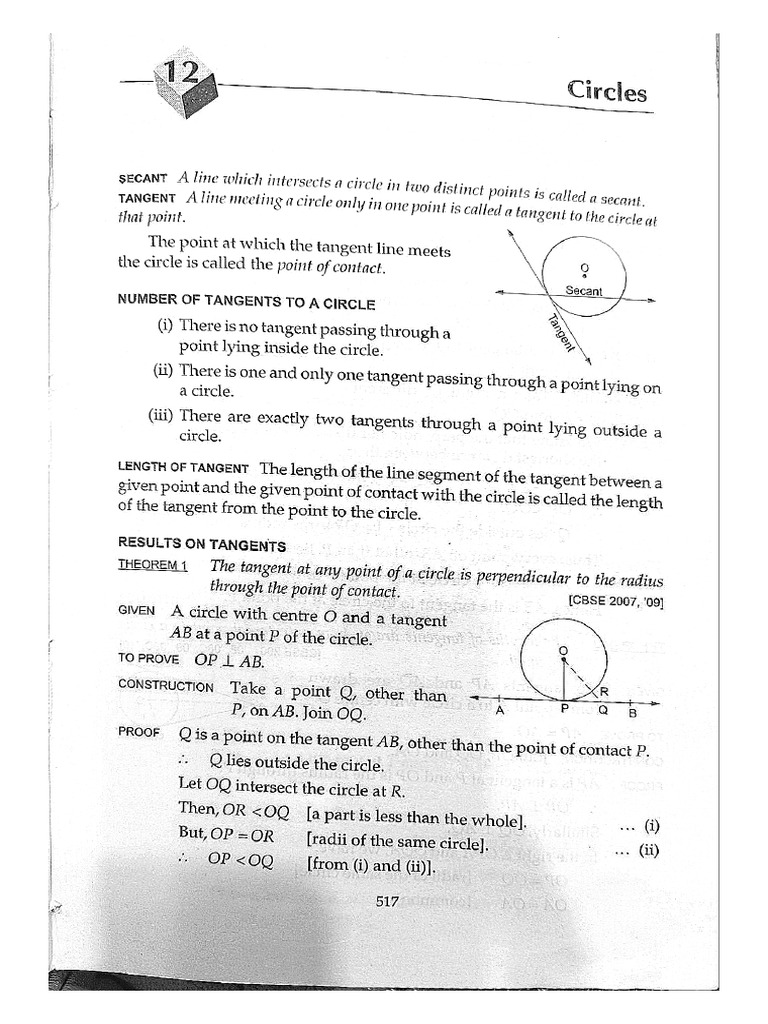 Chapter - 10 Circle and Chapter 9 Height & Distance | PDF