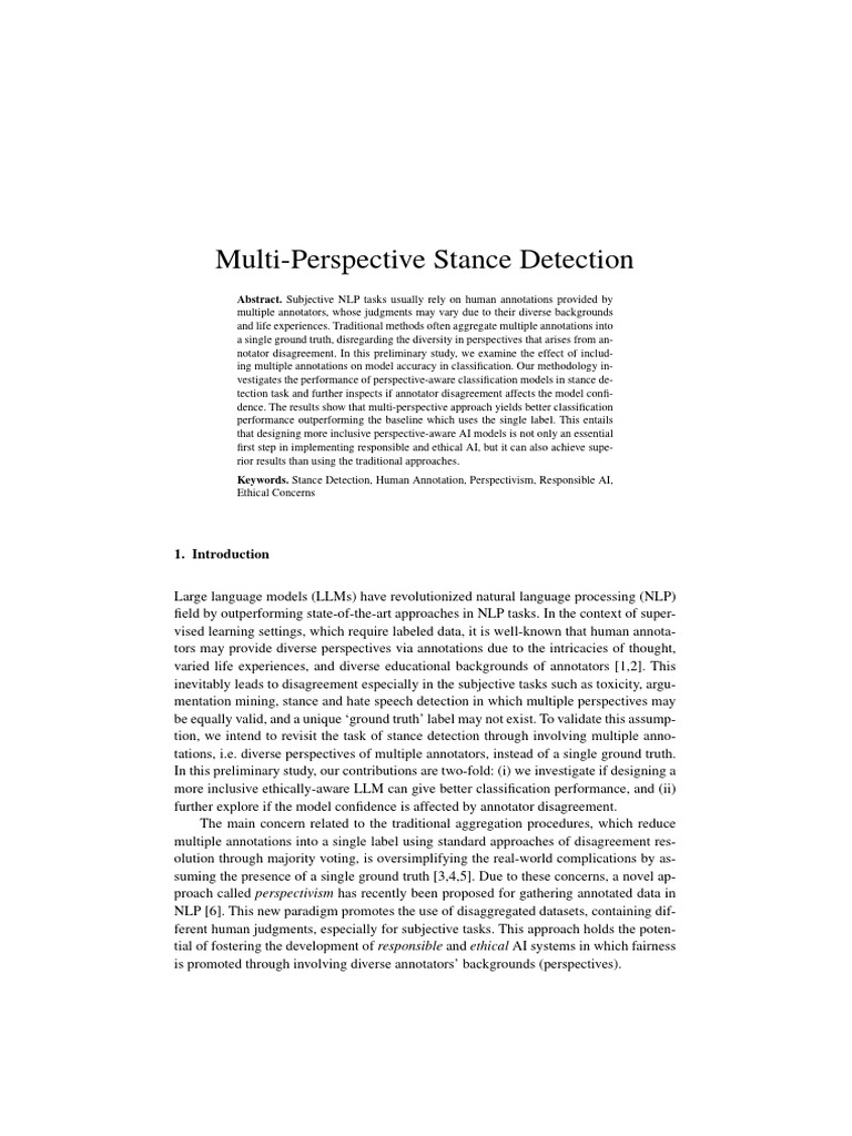 MultiPerspective Stance Detection | PDF | Artificial Intelligence ...