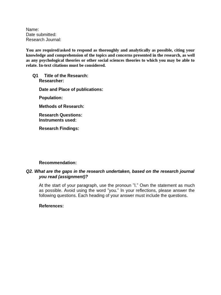 Journal Research Format | PDF