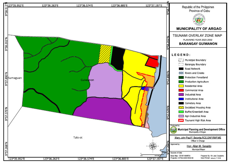 Tsunami Overlay Zone Map Guiwanon | PDF