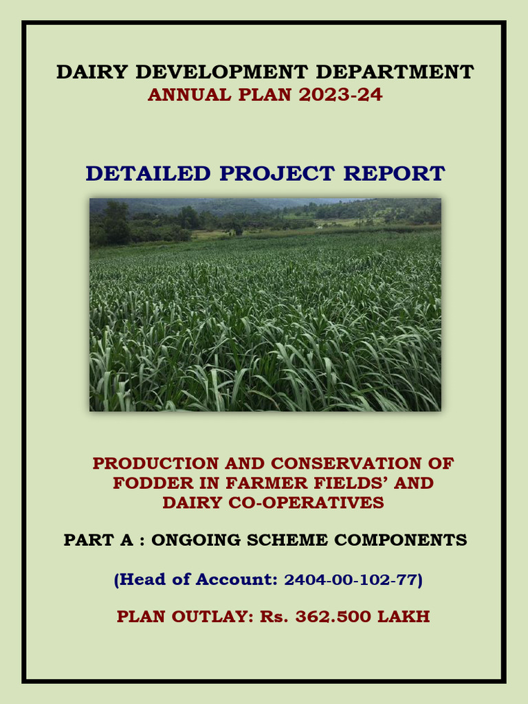 03 DPR Fodder 2023 24 Part A Ongoing | PDF | Agriculture | Cattle