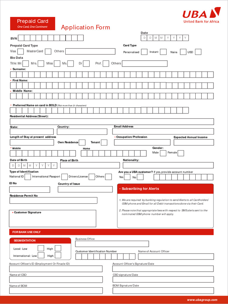 Prepaid Card Application Form | PDF | Debit Card | Credit Card
